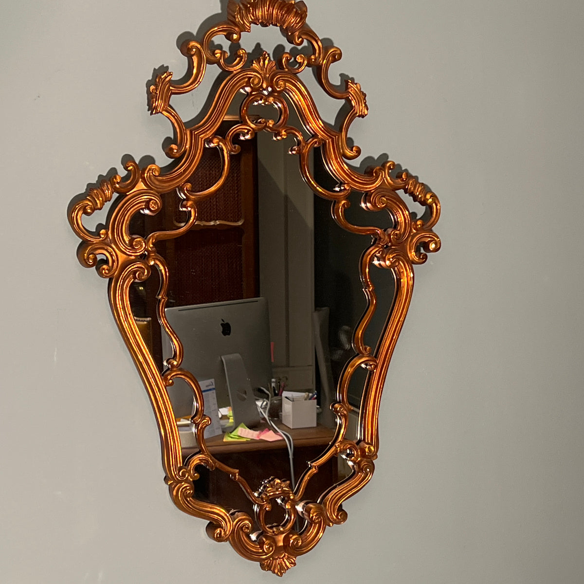 Beautiful rococo mirror H. 75cm and W. 50cm – Lahden Antiikkitukku