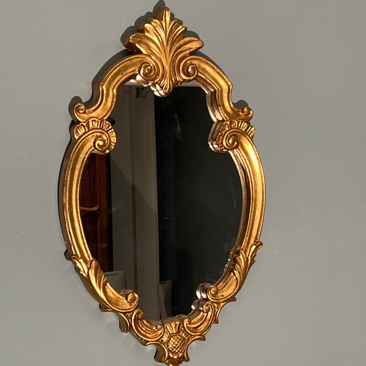 Beautiful rococo mirror H. 57cm and W. 34.5cm – Lahden Antiikkitukku